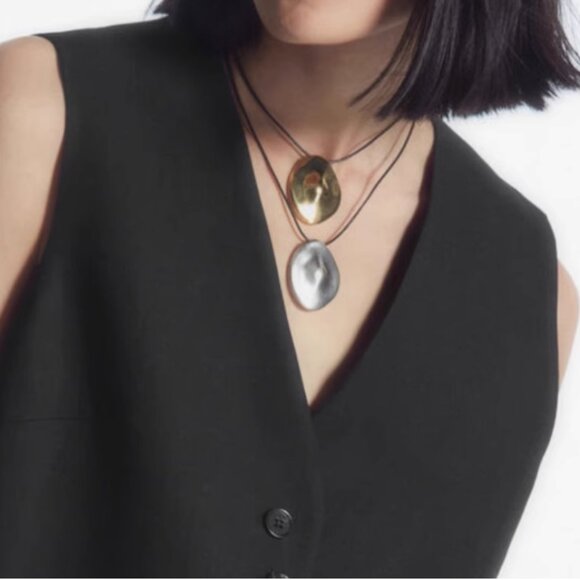 COS | Jewelry | New Cos Organicshaped Pendant Necklace Silver | Poshmark
